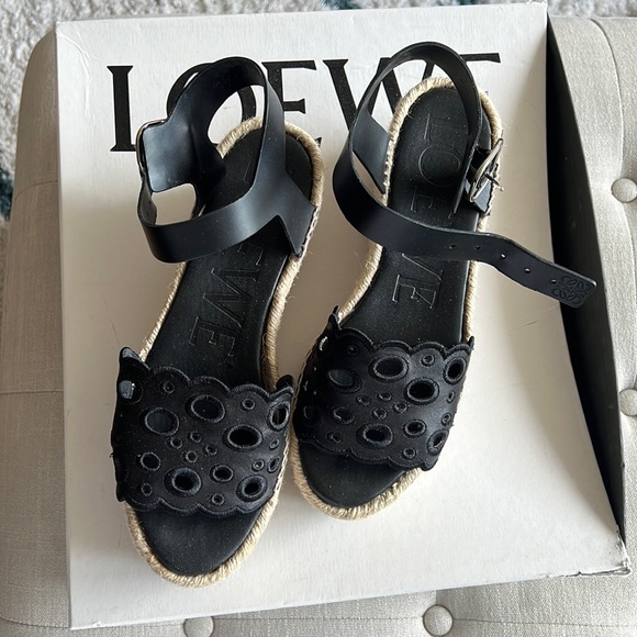 Loewe | Shoes | Loewe Black Platform Sandals | Poshmark
